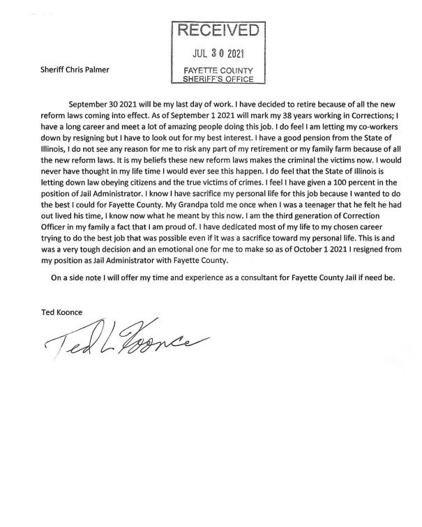 Fayette County Sheriff and Jail Administrator Submit Letters of ...